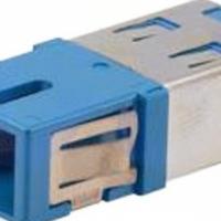 China translucent interior fiber optic coupler SC SC simplex side spring shutter L-com FOA-820-BLU blue color for sale