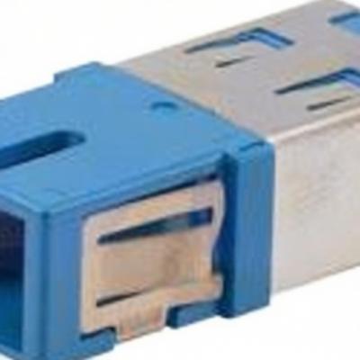 China translucent interior fiber optic coupler SC SC simplex side spring shutter L-com FOA-820-BLU blue color for sale