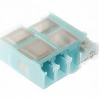 China High Density Fiber Optic Coupler LC LC Quad with Side Spring Shutters L-com FOA-813-AQU Aqua Color for sale