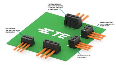 China Tape and reel packaged SMD terminal block TE Connectivity 2383942-2 suitable for PCB thickness up to 2.4 millimeters for sale