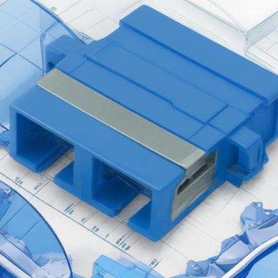 China Duplex SC SC Fiber Optic Adapter with Ceramic Sleeve L-com FOA-005A Panel Mount Compatible for sale
