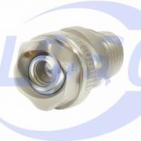 China 3/8 Inch Diameter FC-FC Simplex Fiber Optic Adapter with Brass Nickel Finish Washer Nut L-com FOA-033 for sale