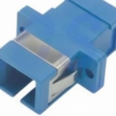 China SC to SC Simplex Fiber Optic Adapter with Durable Engineering Plastic Body L-com FOA-002A Blue Color for sale