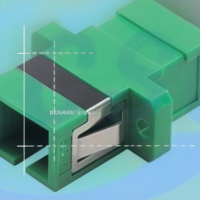 China Simplex SC APC Fiber Optic Coupler with Green Plastic Housing and Dust Caps L-com FOA-017 Certified for sale