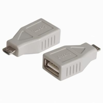 China USB A female to Micro B 5 pin male adapter L-com UAD032FM with RoHS compliance and durable nickel silver shell for sale