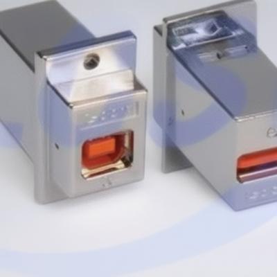 China Shielded panel mount USB A B adapter L-com ECF504-BAS-HR for professional and industrial connectivity for sale