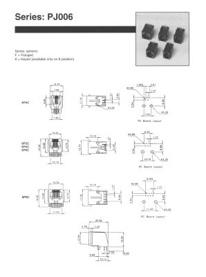 China connectivity solution On-Shore Tech PJ006-6P6C phone jack series with durable plastic PBT housing for sale