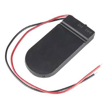 China Enclosed coin cell battery holder with two cr2032 batteries and on off slide switch SparkFun Electronics PRT-12618 for sale
