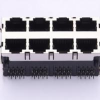 China Right angle 8 port RJ45 connector plug shielded with 8 contacts Ckmtw R-RJ45R08P-B804 network connector for sale