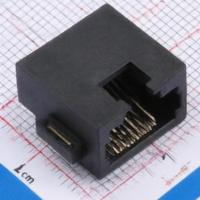 China Robust FG RJ-067-1 network socket with brass solder pins phosphor bronze signal pins and black LCP plastic seat for sale