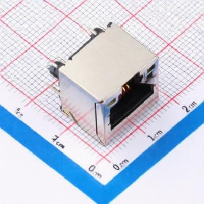 China Network Connectivity with CND-tek R1188ER52UT 8P8C Connector Featuring Integrated LEDs and PCB Mounting for sale