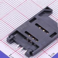 China SIM Card Connector SMT 6 Positions 2.54mm Pitch 2.6mm Height CONNFLY Elec DS1138-02-06SS4BOR Product for sale