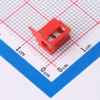 China Thermoplastic insulator connector CONNFLY Elec DS1015-01-04R6 with red housing copper alloy contacts full matt tin plating for sale