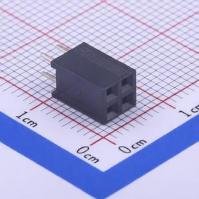 China Gold Plated Copper Alloy Contacts CONNFLY Elec DS1023-2*2SF11 2.54mm Female Header V T Type Connector for sale