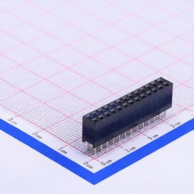 China 2.54mm Vertical Mount Female Header Connector CONNFLY Elec DS1023-2 13SF11 with Gold Plated Contacts for sale