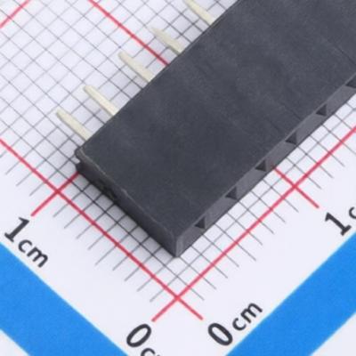China Durable 2.54mm Female Header Connector CONNFLY Elec DS1023-1x7SF11 with Gold Plating and PCB Layout Tolerance for sale