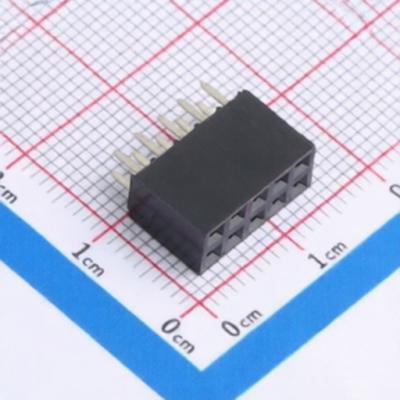 China 2.54mm Female Header Vertical Type CONNFLY Elec DS1023-01-2x5SF11 with Gold Plated Contacts and PBT Insulator for sale