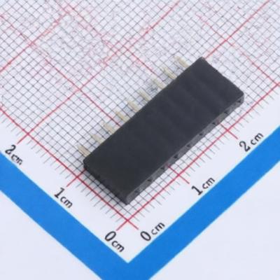 China Straight Type 2.54mm Pitch Female Header Connector CONNFLY Elec DS1023-1x9SF11 Gold Plated Contacts for sale