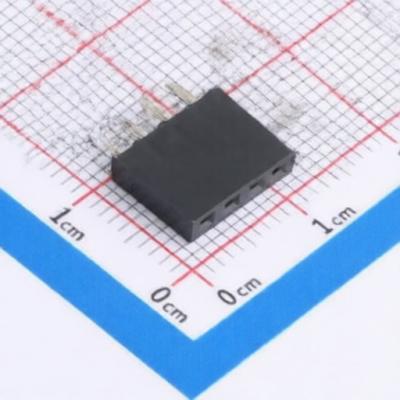 China 2.54mm Pitch Vertical Female Header CONNFLY Elec DS1023-01-1x4SF11 Copper Alloy Gold Plated Contacts for sale