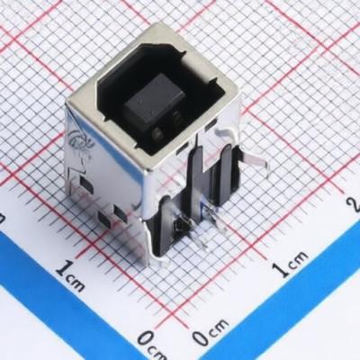 China USB 2.0 Type B Female Connector Right Angle DIP Mounting CONNFLY Elec DS1099-BN0 for PCB Edge Applications for sale