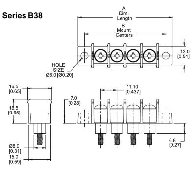 China 50A 300V Electrical Connector Single Row Terminal Block EATON B383916 UL File E62622 CSA File 47235 for sale