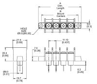 China 50A 300V Electrical Connector Single Row Terminal Block EATON B383916 UL File E62622 CSA File 47235 for sale
