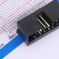 China Connector with PBT Black Housing and Gold Plated Brass Terminals HanElectricity HY2541WV-N-2x5P Rated 1 Amp Max Current for sale