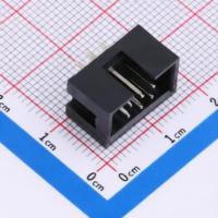 China Connector with PBT Black Housing and Gold Plated Brass Terminals HanElectricity HY2541WV-N-2x3P Rated 1 Amp Current for sale