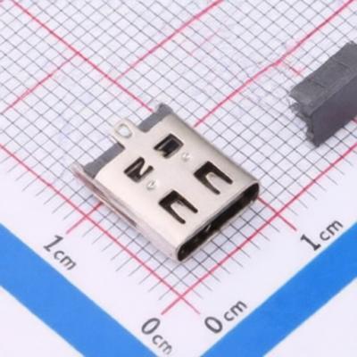 China Electrical connector hanxia HX TYPE-C 6P LT H10.0 with UL94 V-O LCP housing and gold plated contacts for sale