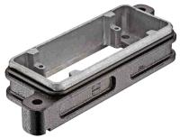 China Han 16HPR Base Panel Screw Locking Housing Harting 09400160311 Jet Black Aluminium Die Cast Material for sale