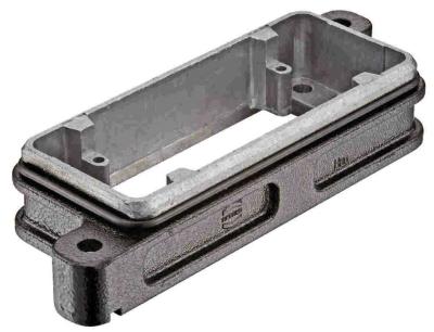 China Han 16HPR Base Panel Screw Locking Housing Harting 09400160311 Jet Black Aluminium Die Cast Material for sale