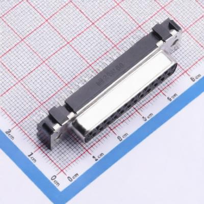China Robust female D Sub connector Harting 09663516512 with wave soldering termination and 4 40 UNC thread fixing flange for sale
