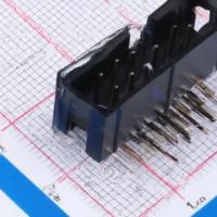 China Electronic Connector 2.54mm Pitch Double Row Bent Pin Header HCTL HC-JN254-2-08-W for Circuit Boards for sale