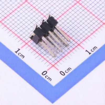 China Surface mount 2.54mm dual row pin header HCTL PZ254-2-03-S featuring 2.5mm plastic height for electronics for sale