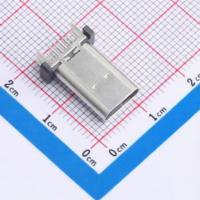 China HCTL HC TYPE C 16P VS15 5A F2 9 25 16 pin type c vertical connector 5A current 2.90mm foot length black for sale
