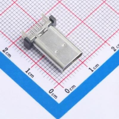 China HCTL HC TYPE C 16P VS15 5A F2 9 25 16 pin type c vertical connector 5A current 2.90mm foot length black for sale