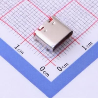 China PCB Mount Type C Connector Top Mount Single Row 16 Pin with Post Red Core HCTL HC-TYPE-C-16P-01A-R for sale