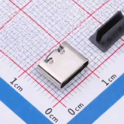 China vertical DIP TYPE-C connector 6 pins 68mm height HCTL HC-TYPE-C-6P-03D for electronic board connections for sale