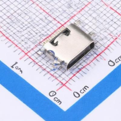China Black 16 pin Type C connector 2.4mm height rated 5A HCTL HC TYPE C 16P MM2 4 5A 01 embedded mounting for sale