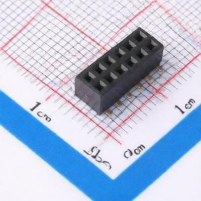 China 2.0 by 4.3 Dual Row SMT Connector HDGC HDGCPH2.0-PMS-02-06 with NY-6T Insulator and Gold Flash Finish for sale