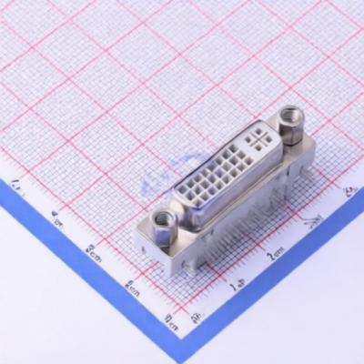 China HDGC DVI HX 108DIP Secure DVI 24 plus 5 Female Connector with Locking Mechanism and Screws Included for sale