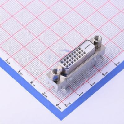 China Screw type DVI 24 plus 1 female connector HDGC DVI HX 101DIP with 58 millimeter depth specification for sale
