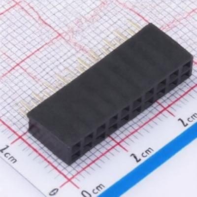 China PCB Connector Double Row Straight Pin Header HDGC HDGCPH2.54-PZS-2X10 2.54mm Pitch Gold Flash Plating for sale