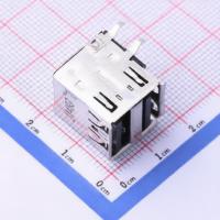 China HDGC USB HX 18DIP double layer USB 3 0 connector black PA66 material with bent pins and rolled edge for sale