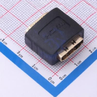 China HDMI AF Adapter with Iron Shell Gold Plated Black Glue Molded HDGC HDMI-GD-140PWB 22.8 mm Length for sale