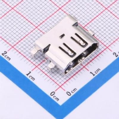 China Durable HDMI AF Connector HDGC HDMI-GD-115PWB Stainless Steel Nickel Plated Black Glue Finish for sale