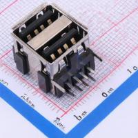 China USB AF13.5 Double Layer Crimp Connector with 30V DC Voltage Rating Black Housing HDGC USB HXS 110DIP for sale