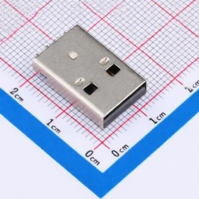 China USB 2.0 Type A Connector with 180 Degree Straight Pin Surface Mount USB ZL 113PWB Black LCP Housing for sale