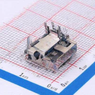 China HDGC USB ZD 134DIP USB AF connector featuring 1.9mm dip four pins and flat opening for PCB mounting for sale