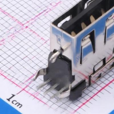 China HDGC USB ZD 109DIP USB Connector with Right Angle Pin and High Temperature Resistant Black PBT Housing for sale